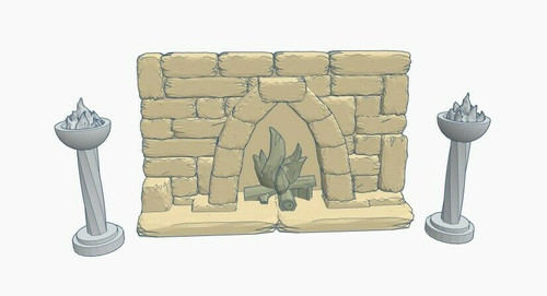 3D kingdoms Dungeons and dragons Pathfinder Fireplace with standing ...