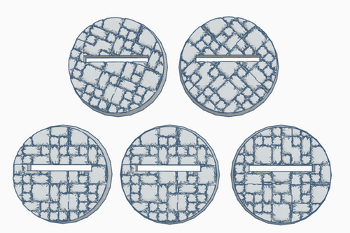 Cobblestone slotted round Bases. 3D Kingdoms. Various sizes | 3D KINGDOMS