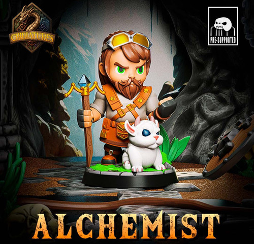 28mm Alchemist Chibi Miniature | 3D KINGDOMS