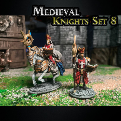 Medieval Knights Bishop. Set 8. 28mm scale | 3D KINGDOMS