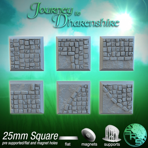 SRS Studios Cobblestone Square 25mm base x10 | 3D KINGDOMS