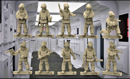 Mon Calamari soldiers x10 28mm | 3D KINGDOMS