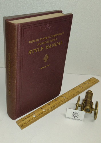 U.S. GOV'T PRINTING OFFICE STYLE MANUAL January 1959 | CaptainsBook