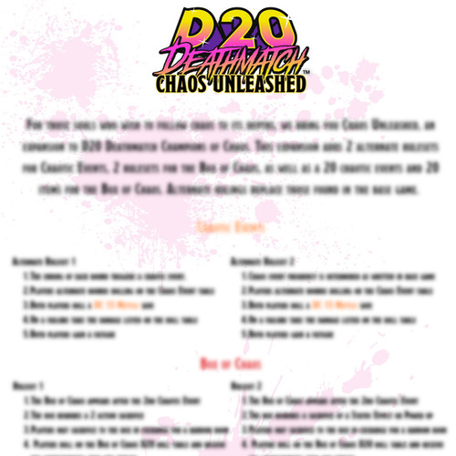 Chaos Unleashed | D20 Deathmatch
