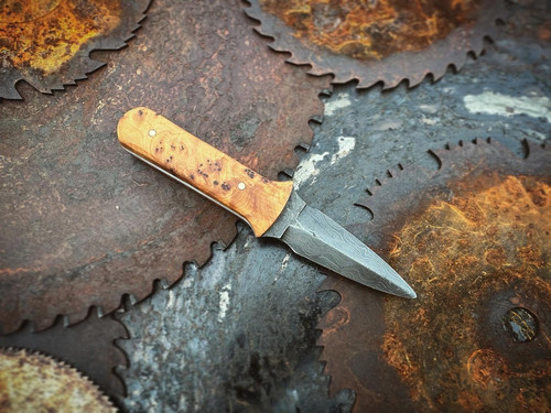 Damascus Oyster Dagger in Cypress | Iron Grove Tool Co