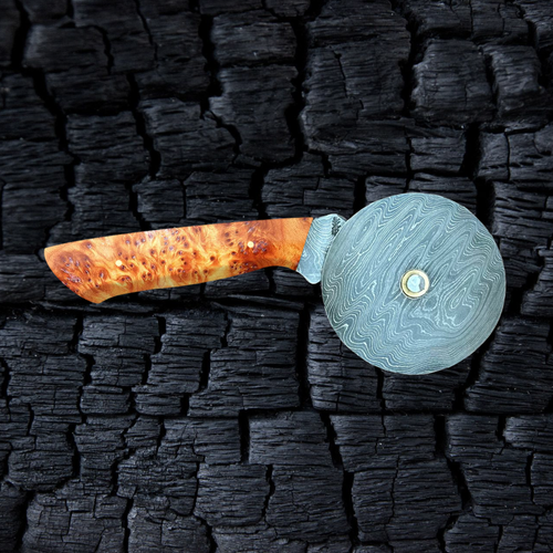 Damascus Pizza Wheel in Cypress | Iron Grove Tool Co