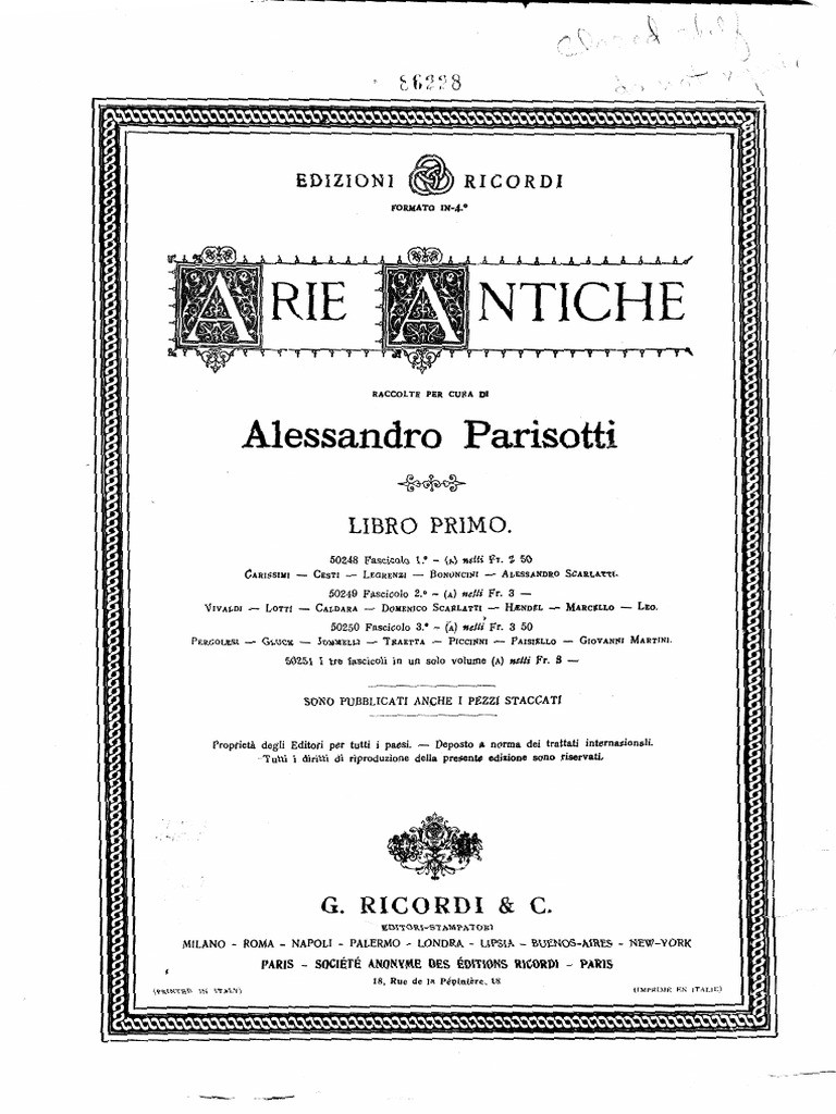 Arie Antiche Vol. 1 - Alessandro Parisotti