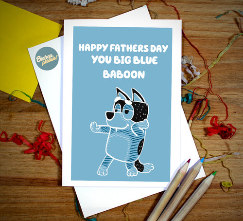 Big Blue Baboon - Card | Bishop, Please!
