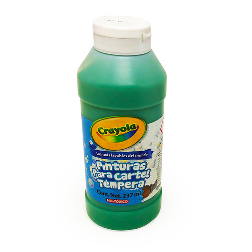 Pintura tempera lavable (237ml) color verde marca crayola | Educatodo ...