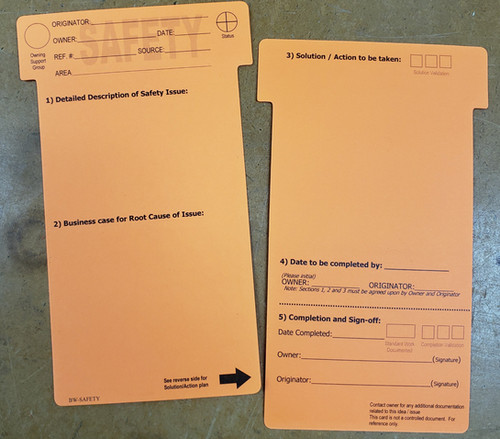 Safety T-cards (choose color) | T Card Supplies