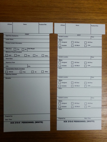 ICS 219 T-CARDS- 100 PACK (choose version) | T Card Supplies