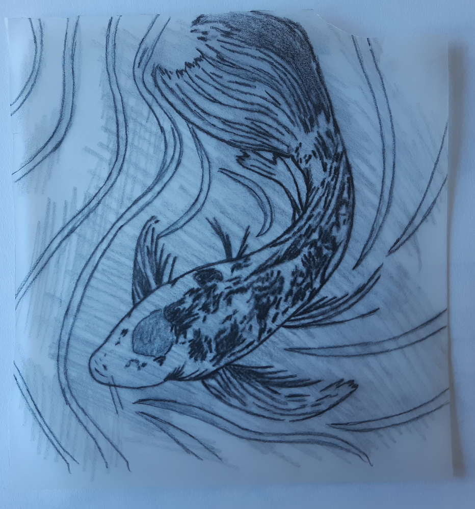 Reduction Linocut - Koi Fish