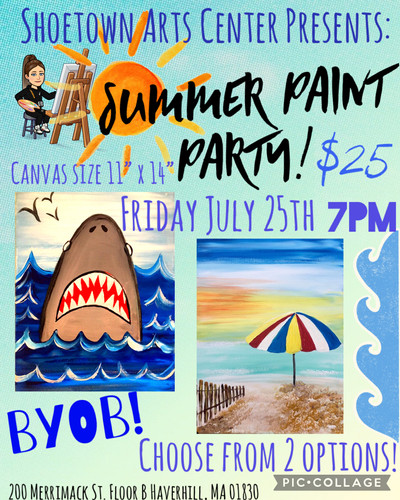 Summer Paint Party, July 25 | Shoe Town Art Center