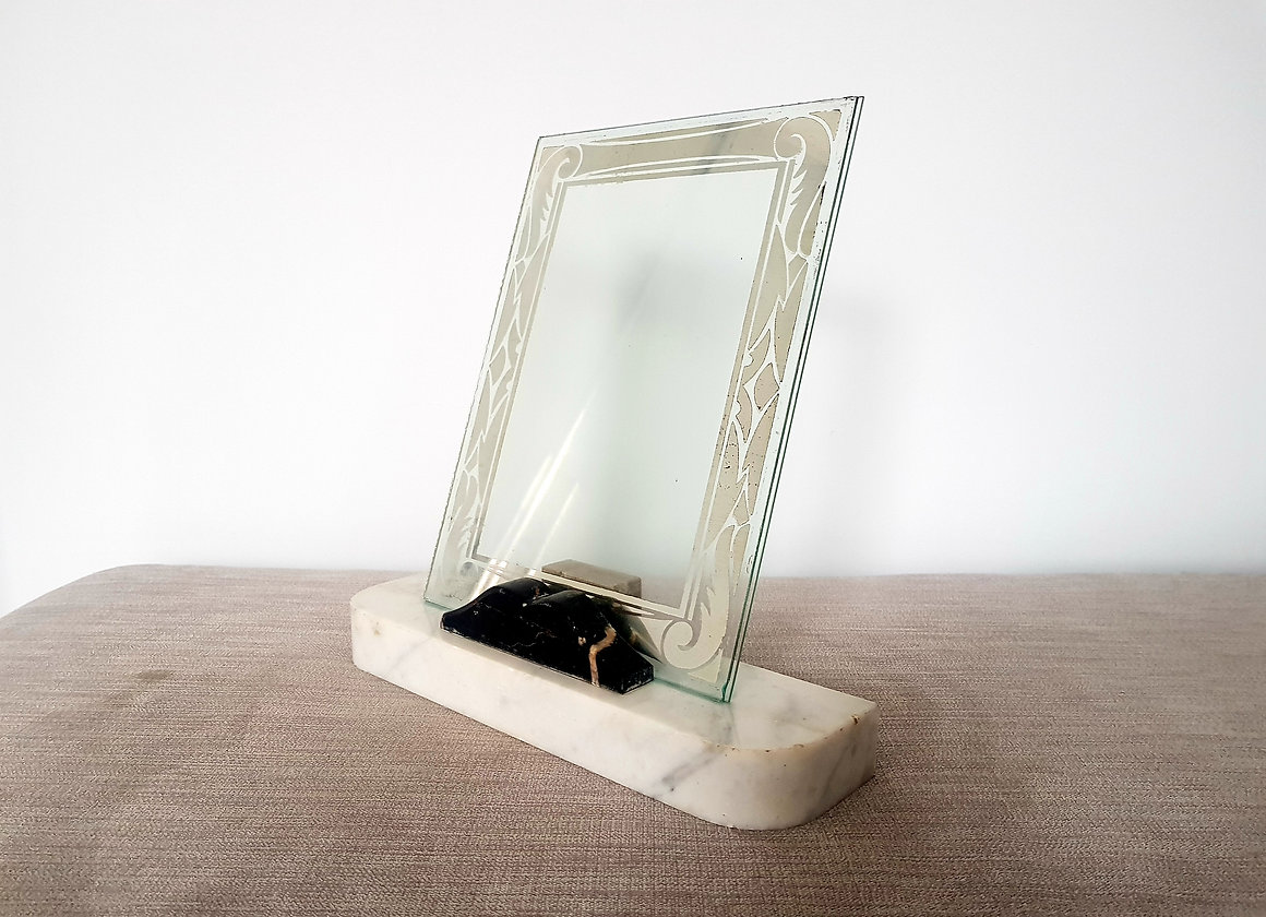 White Marble Photo Frame | annas-art-deco