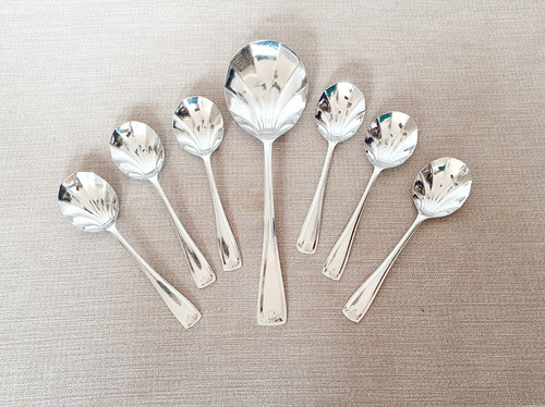 Chrome Plated Set of Spoons | Anna's Art Deco