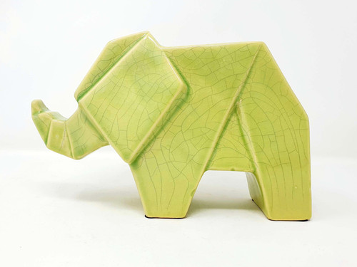 Green Cubist Elephant | Anna's Art Deco