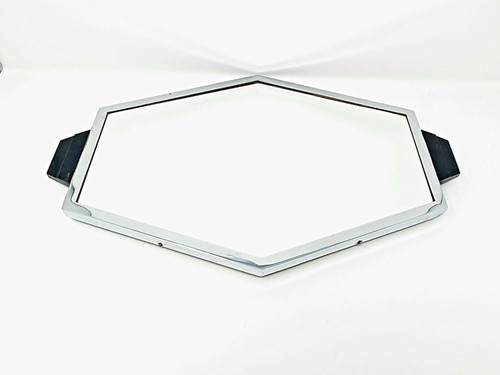 Chrome Mirrored Hexagonal Cocktail Tray | Anna's Art Deco