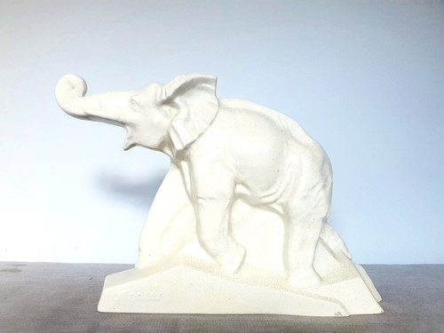 Le Jan 'Dolly' Crackle Glaze Elephant | Anna's Art Deco
