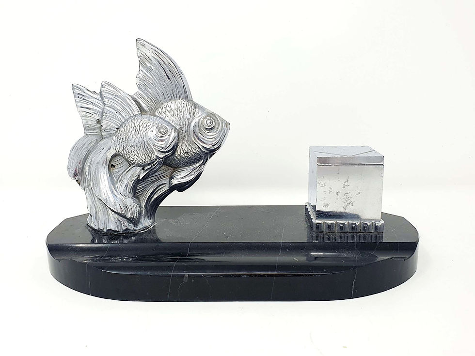Chrome Fish Desk Set | Anna's Art Deco