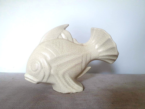 Le Jan Crackle Glaze Fish | Anna's Art Deco