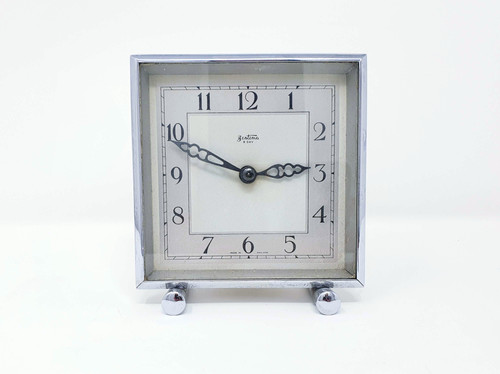 Bentima Chrome 8 Day Clock | Anna's Art Deco