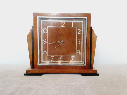 Large Square Mantel Clock | Anna's Art Deco