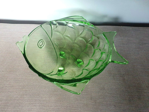 Stölzle Uranium Glass Fish Bowl | Anna's Art Deco