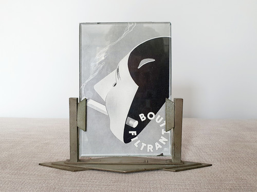 Chrome Photo Frame with Triangular Base | Anna's Art Deco