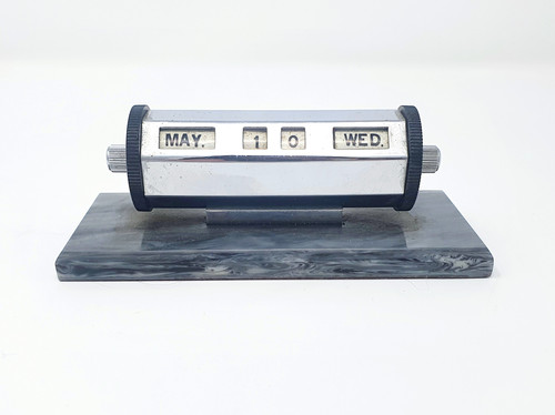 Chrome Perpetual Calendar | Anna's Art Deco