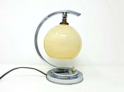 Chrome Crescent Lamp | Anna's Art Deco