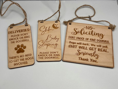 Hanging Doorbell Notification Signs | Romika Designs