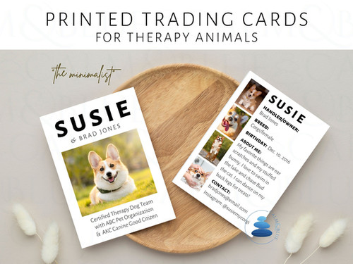 Therapy Dog Trading Cards | Minimalist | CalmandBlue