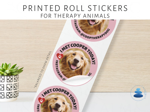 Therapy Dog Stickers | Roll Stickers 2x2 | CalmandBlue
