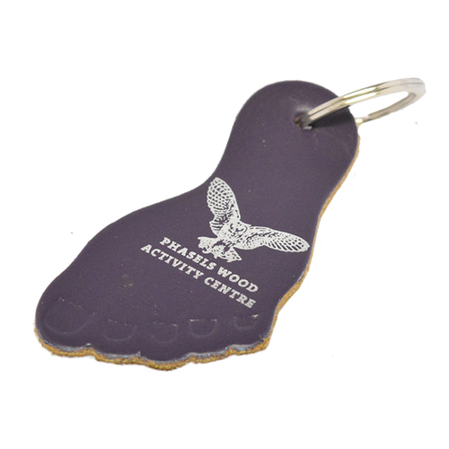 Phasels Wood Leather Foot Keyring | HCSC