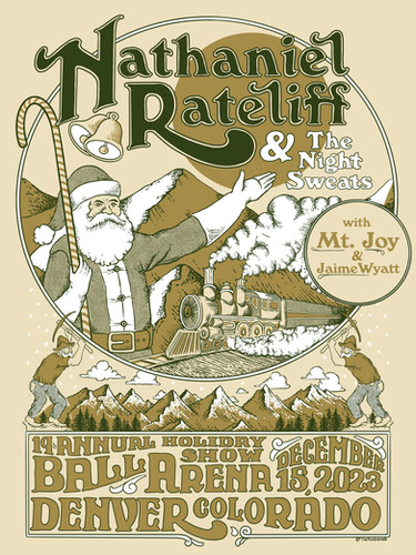 Nathaniel Rateliff and the Night Sweats 12/15/23 Silkscreen Print ...