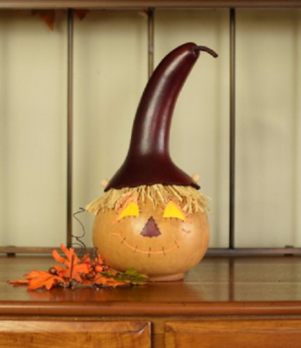 Festive Autumn Light Up Scarecrow Pumpkin Gourd | N.E. Country Barn