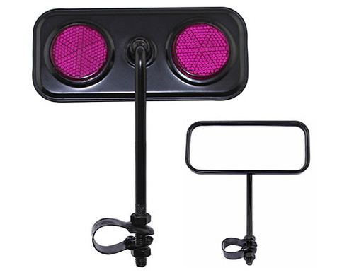 RECTANGLE MIRROR BLACK PURPLE REFLECTORS | LowriderCustomsCycle