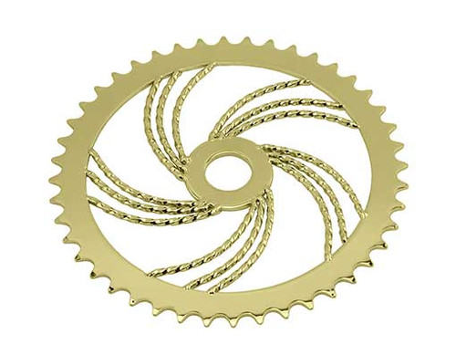 LOWRIDER TRIPLE TWISTED STEEL CHAINRING 1/2 X 1/8 44T S-80 GOLD ...