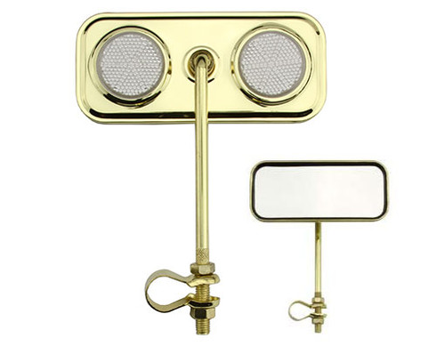RECTANGLE MIRROR GOLD CLEAR REFLECTORS | LowriderCustomsCycle
