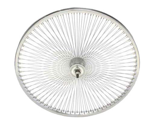 24 STEEL FRONT WHEEL 144 SPOKE 14G UCP 3/8 AXLE SINGLE WALL CHROME ...