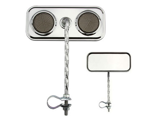 RECTANGLE SQUARE TWISTED MIRROR CHROME BLACK REFLECTORS ...