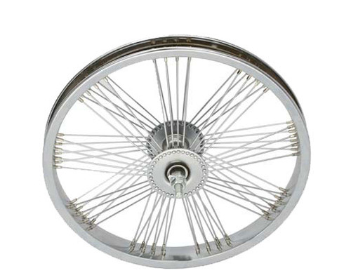 16 FAN STEEL FRONT WHEEL 72 SPOKE 14G UCP 3/8 AXLE SINGLE WALL CHROME ...