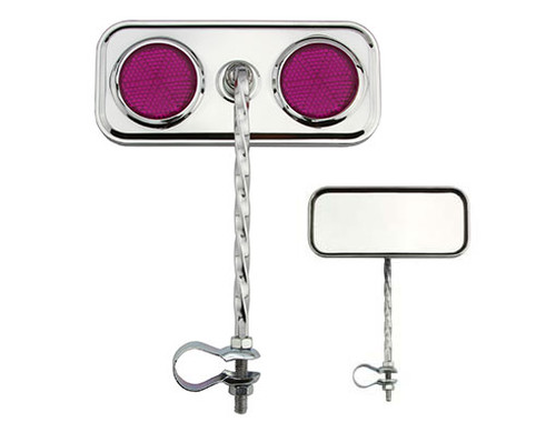 RECTANGLE SQUARE TWISTED MIRROR CHROME PURPLE REFLECTORS ...