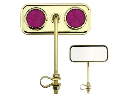 RECTANGLE MIRROR GOLD PURPLE REFLECTORS | LowriderCustomsCycle