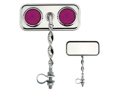 RECTANGLE FLAT TWISTED MIRROR CHROME PURPLE REFLECTORS ...