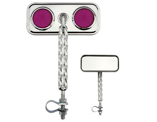 RECTANGLE DOUBLE SQUARE TWISTED MIRROR CHROME PURPLE REFLECTORS ...