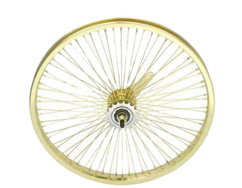 20 STEEL COASTER WHEEL 72 SPOKE 14G UCP 3/8 AXLE SINGLE WALL GOLD ...