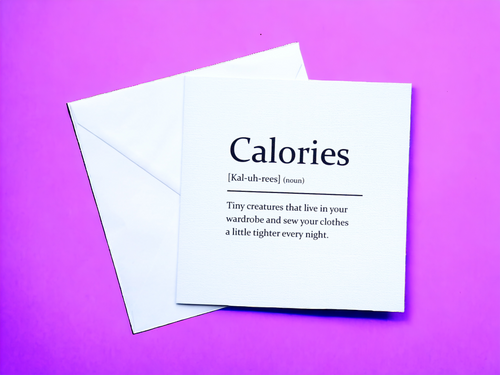 Calories Card | Crafty Little Fox