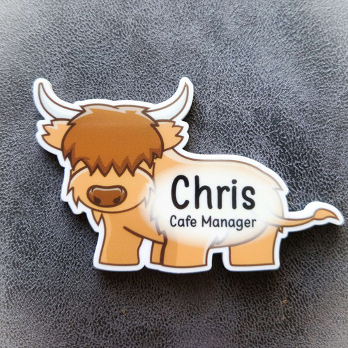 Highland Cow badge | Crafty Little Fox