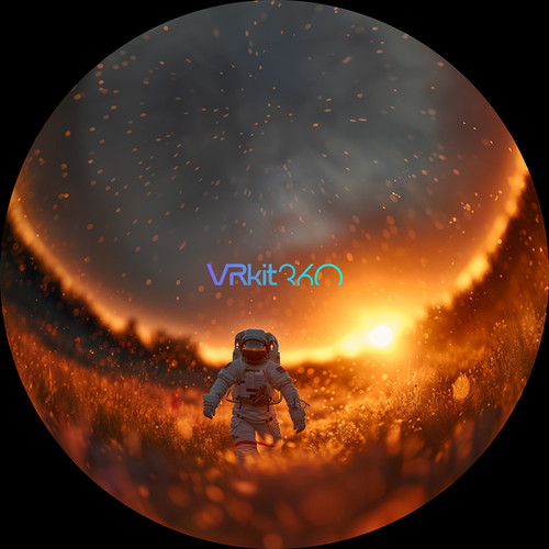 Astronaut in golden field 8K Fisheye | Vrkit 360
